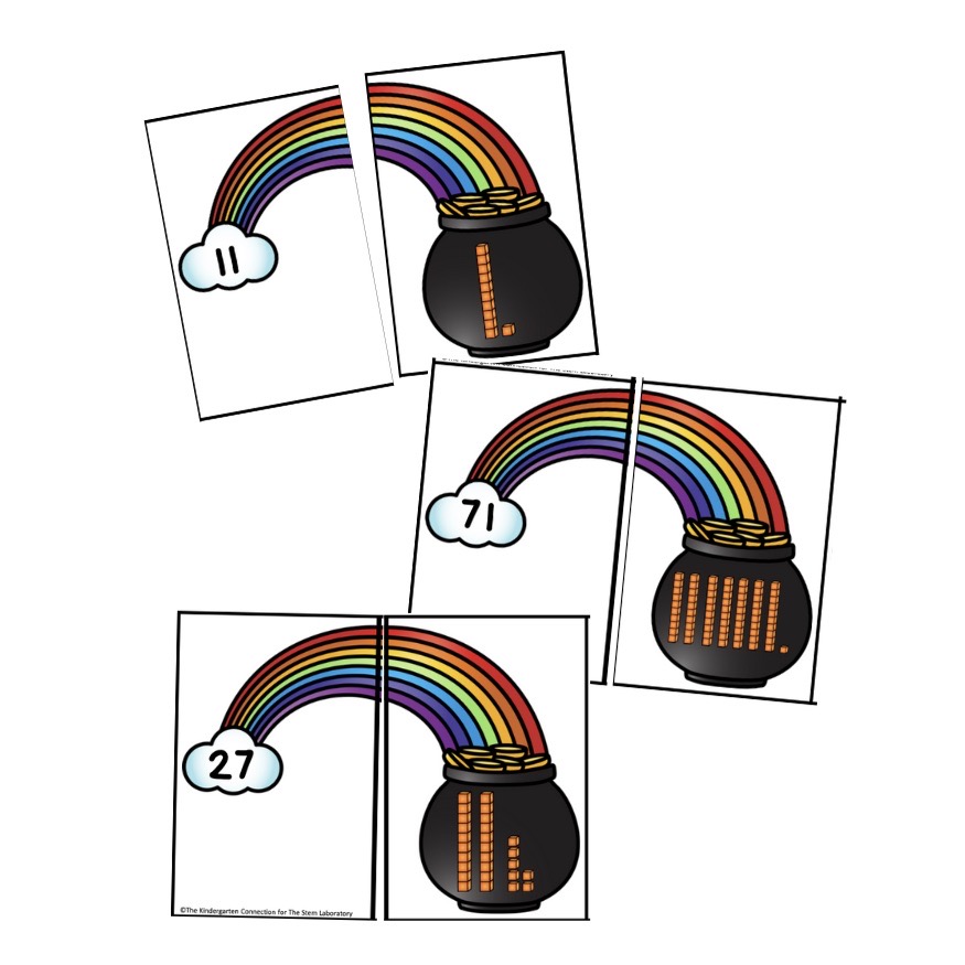 Pot of Gold Base Ten Block Puzzles - Science of Reading Formula