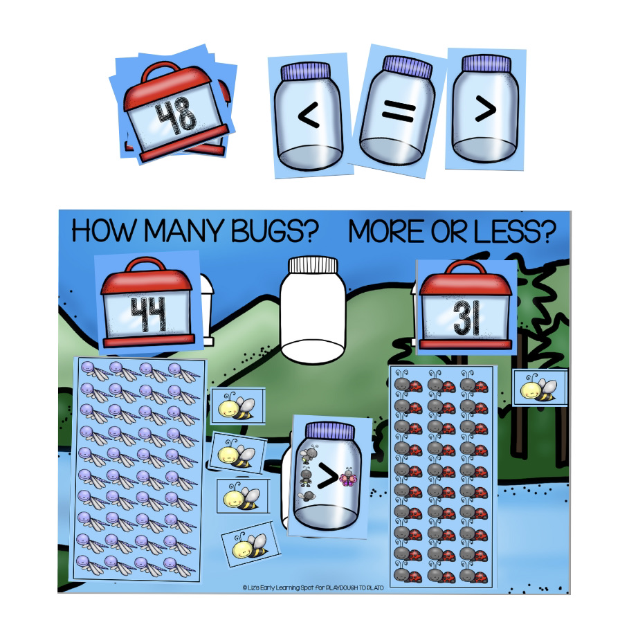 Greater Than, Less Than Bug Game - Science of Reading Formula