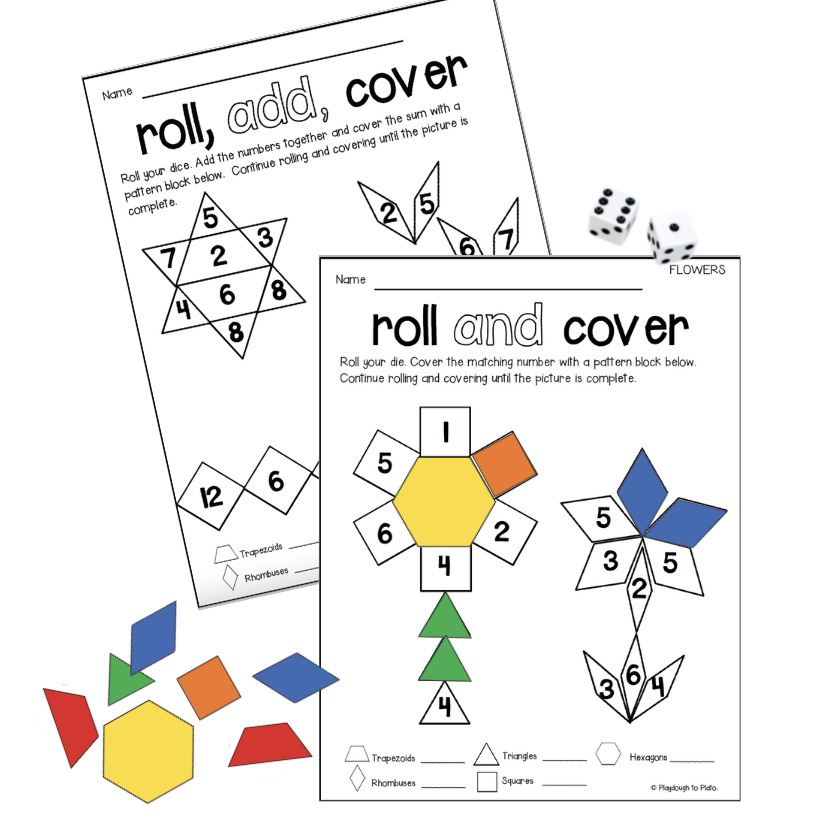 Roll and Cover Pattern Block Mats - Science of Reading Formula