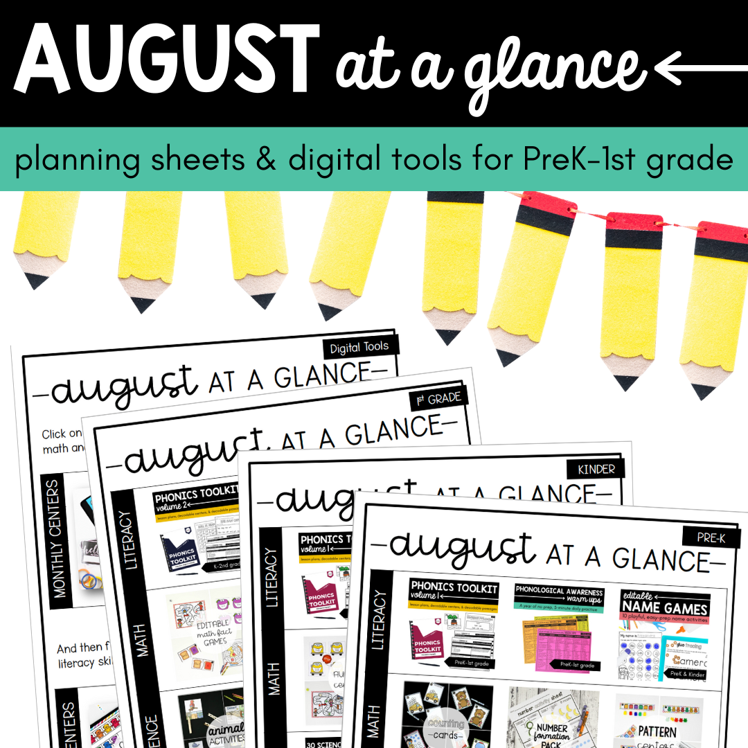 August at a Glance Lesson Plans - Science of Reading Formula