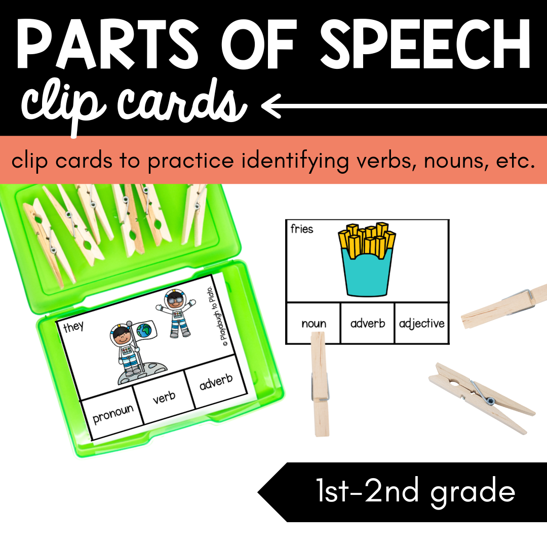Parts of Speech Clip Cards - Science of Reading Formula