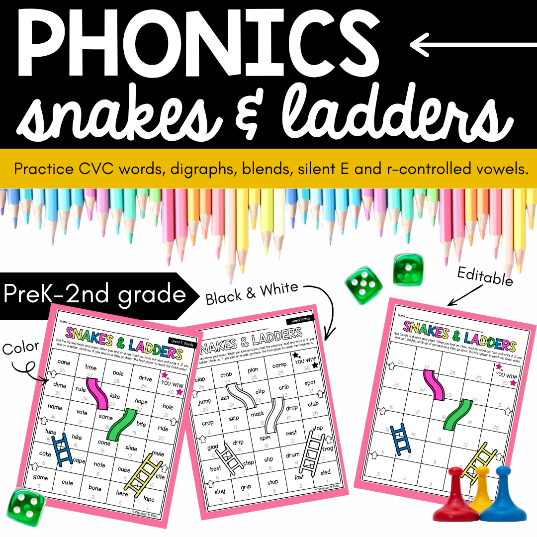 Phonics Snakes and Ladders - Science of Reading Formula