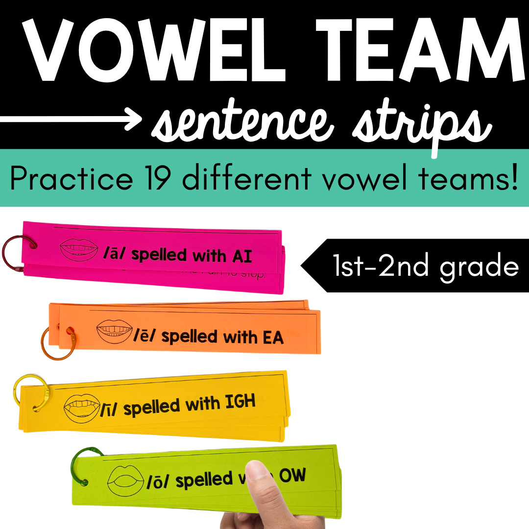 Vowel Team Sentence Strips - Science of Reading Formula